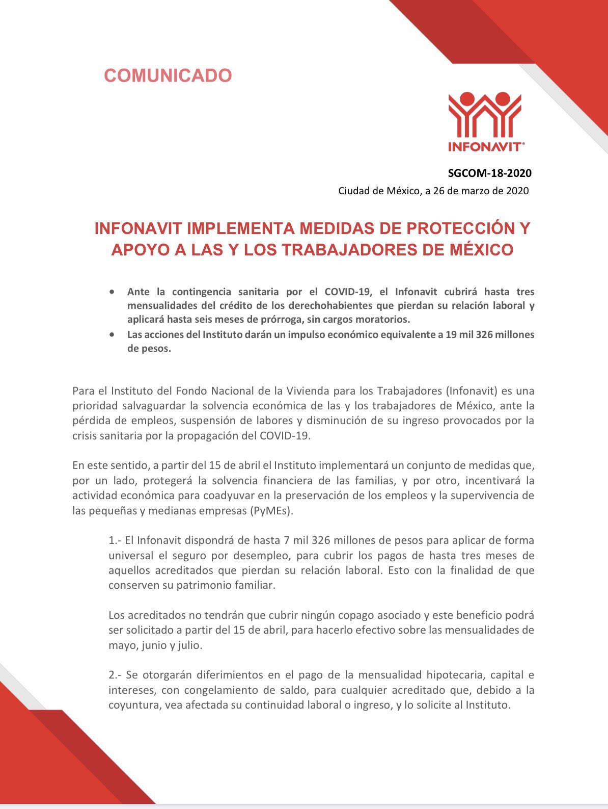 Programas de apoyo para créditos hipotecarios por el Covid19! – Compra ...